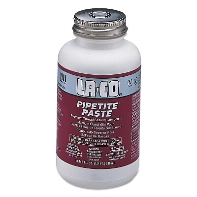 Pipetite Paste Pipe Thread Compound, 8 oz, Brush In Cap, Gray LA-CO ...