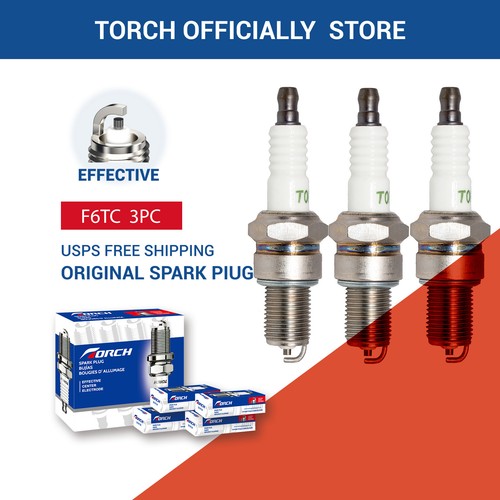3Pc TORCH F6TC Spark Plugs for NGK BP6ES for Bosch W175T30 W7DP W6D1 ...