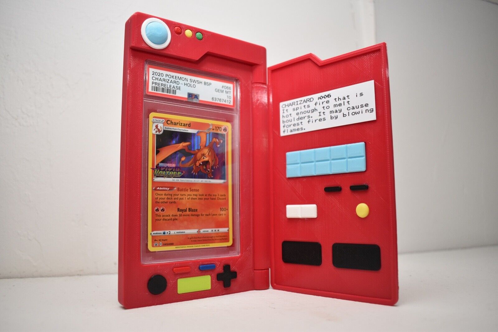 3D Printed Pokedex PSA Slab Holder w/ Custom Sticker for Pokemon Graded ...