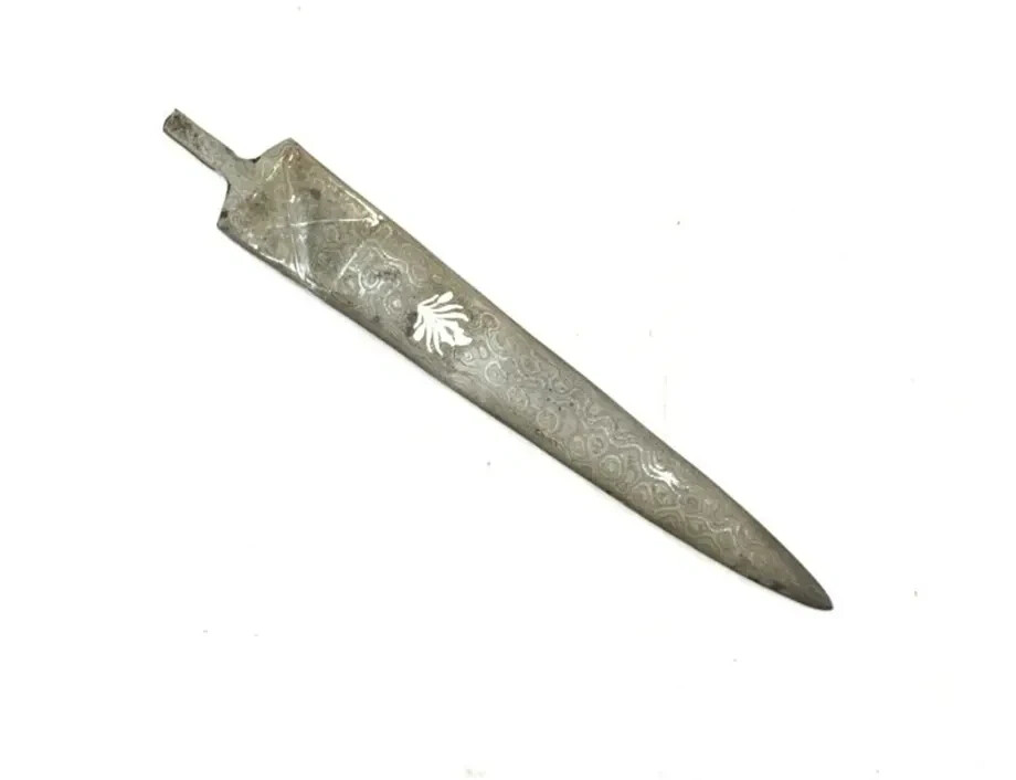 1 Pc Only Blade of Dagger Damascus Steel Knife Blades Pure Silver ...