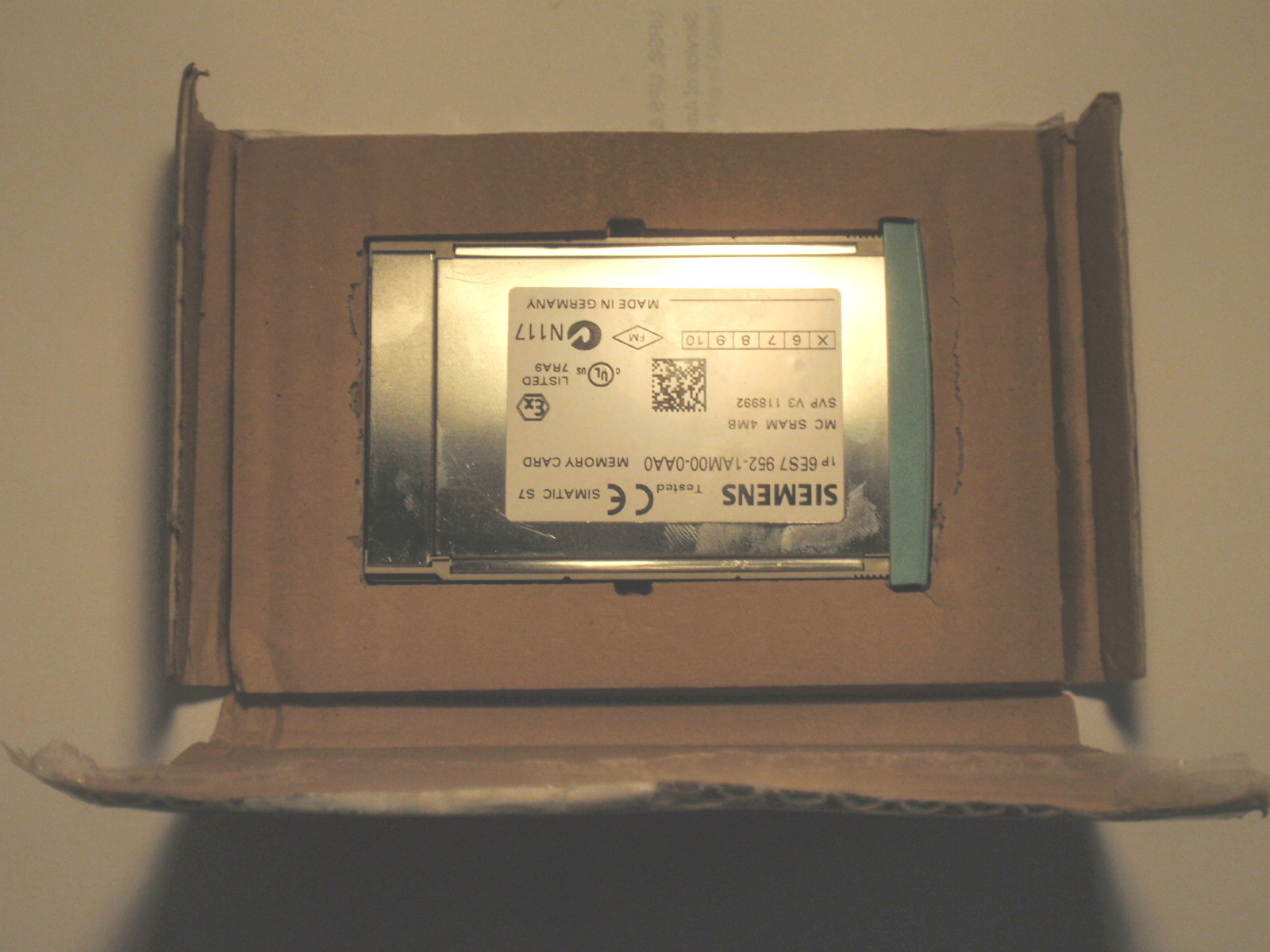 SIEMENS SIMATIC S7 MEMORY CARD 4 MB SRAM 6ES7 952-1AM00-0AA0 ...