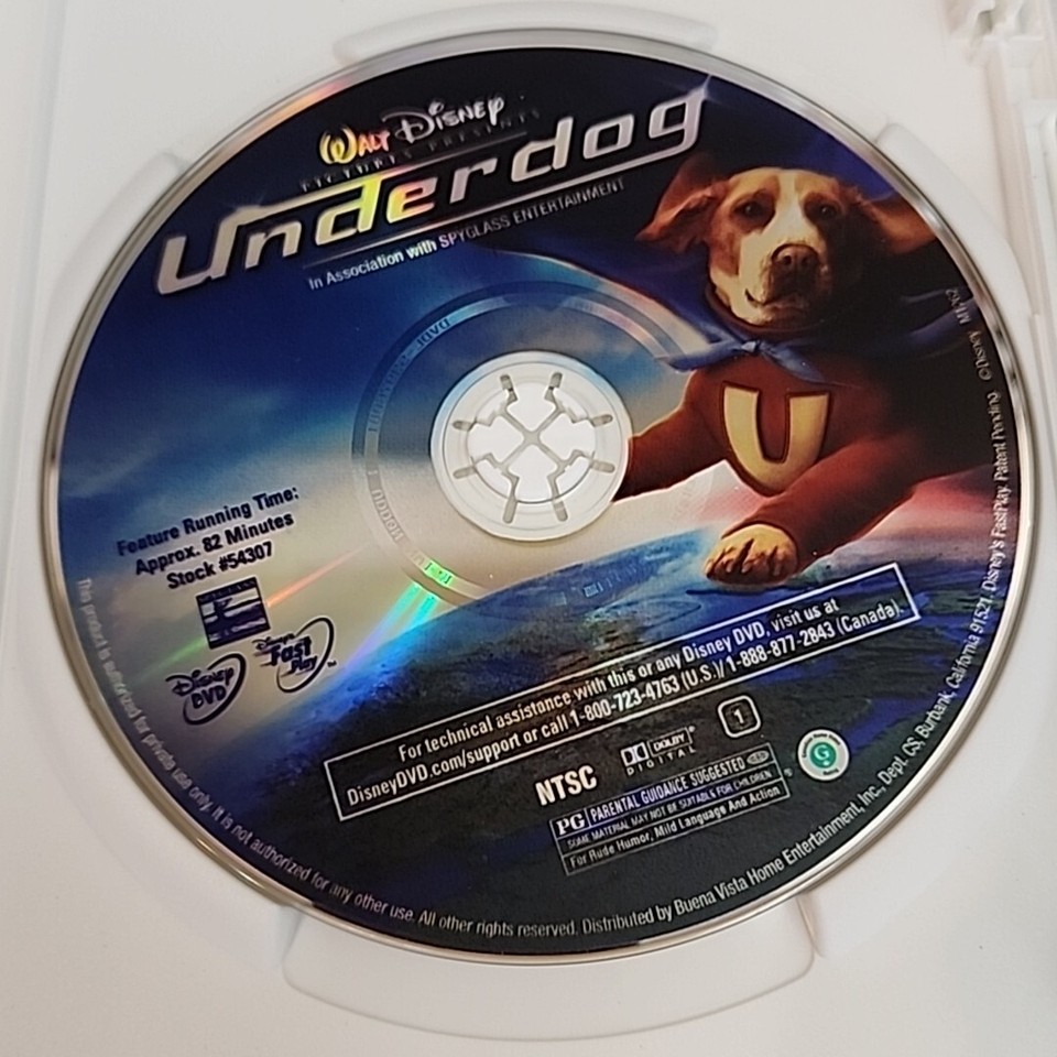 Underdog (DVD, 2007) Walt Disney Pictures Jim Belushi Peter Dinklage ...