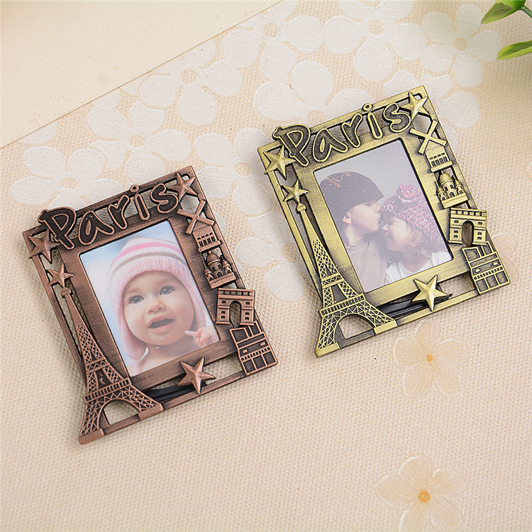 1X Creative Retro Mini Metal Photo Frame Key Chain Key Ring Charms ...