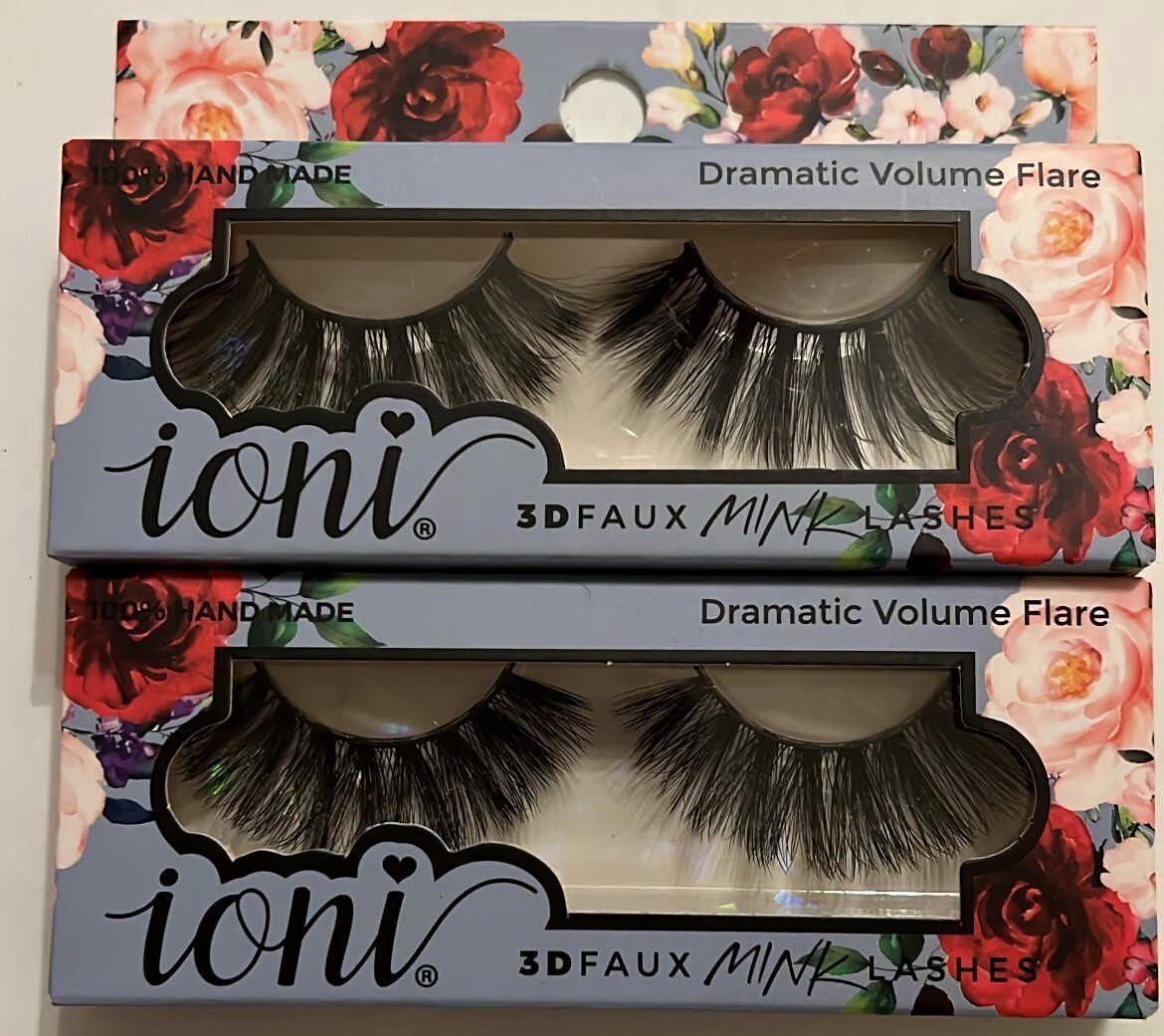 Lot Of 2-Ioni 3D Faux Mink Lashes Eyelashes Dramatic Volume Flare 00005 ...
