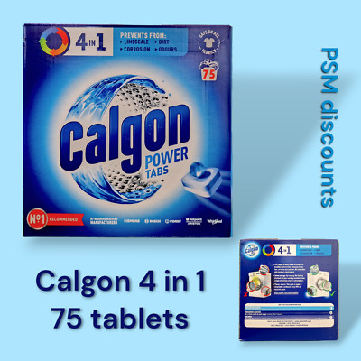 Calgon 4 in 1 Water Softener 75 Tablets Washing Machine Cleaner | eBay UK