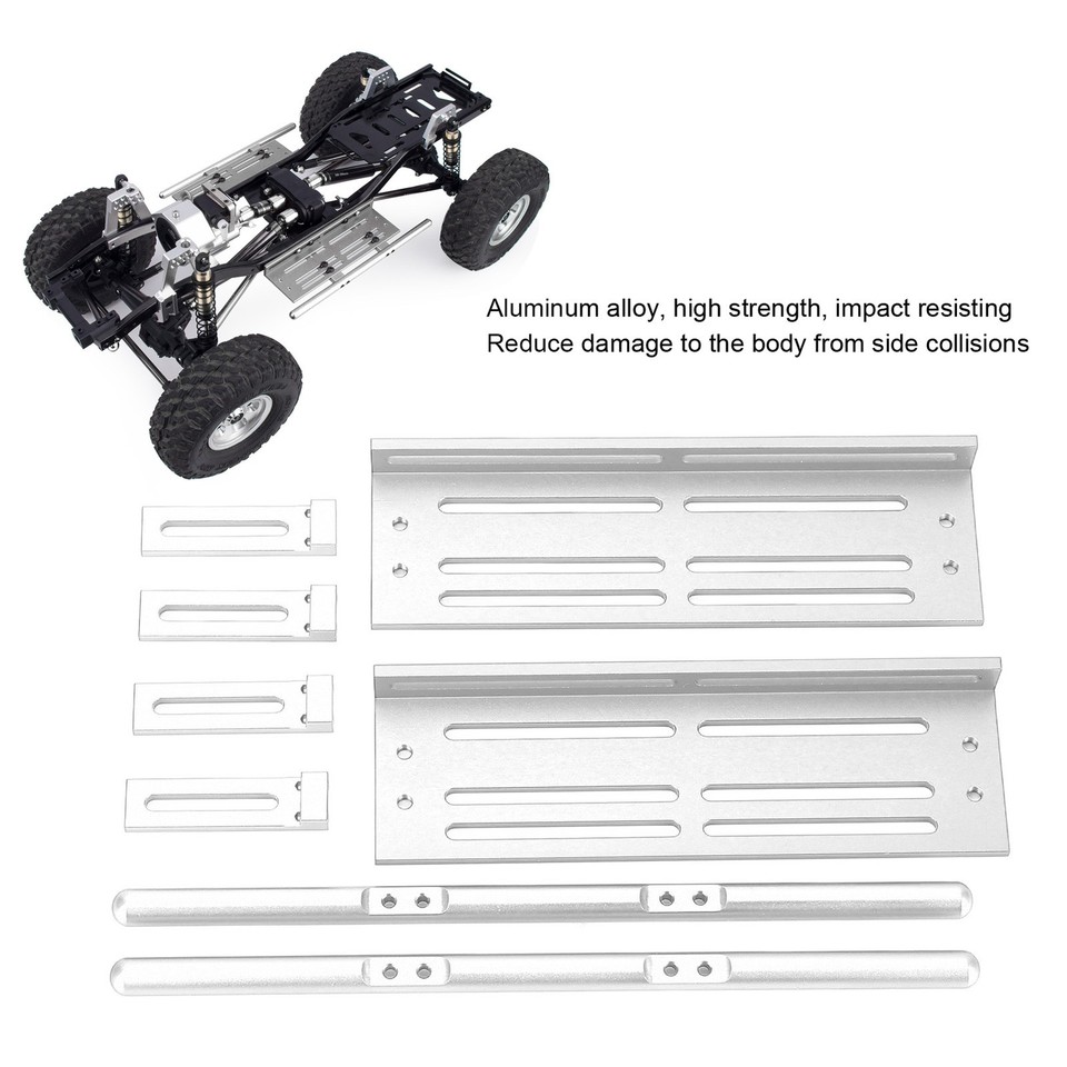 Silver RC Car Pedals Adjustable Running Board Side Anti Collision ...