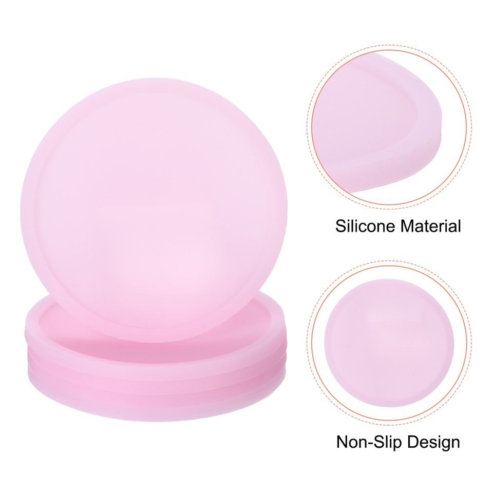 6pcs Silicone Drink Coasters for Table Desk Furniture Protection Pink ...