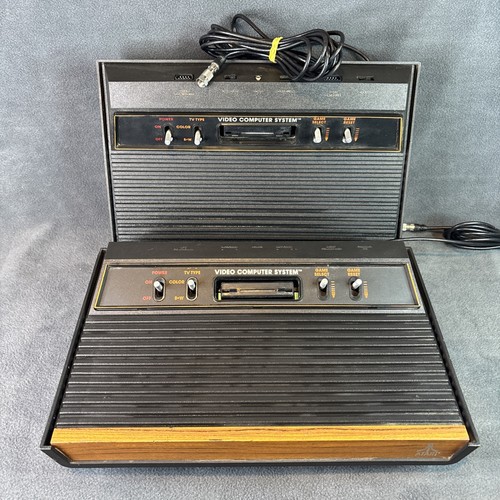 Atari 2600 4-Switch "Woody" Console w/ F-Plug Adapter - One Unit Tested ...