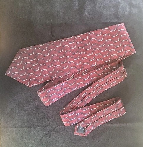 Haggar Clothing Co Men's Handmade Silk Tie In Burgundy Geometric ...