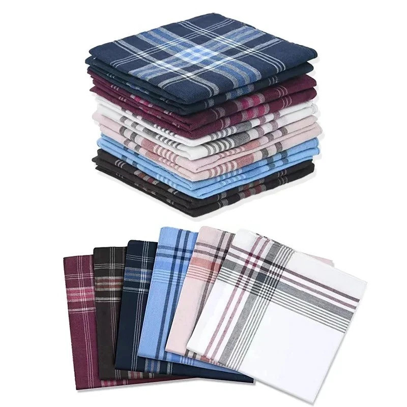 Men's Handkerchiefs - 12 Pack Large Cotton Hankies, Premium Soft Gents ...