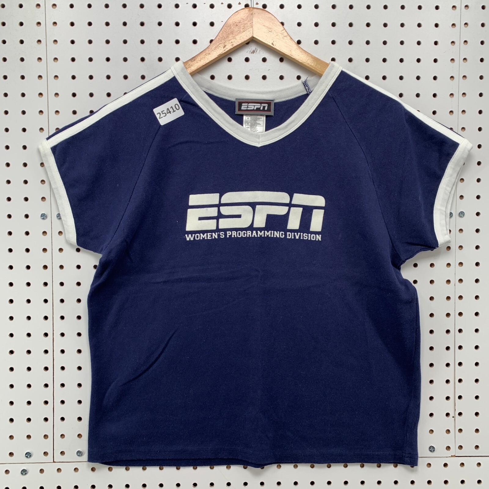 Vintage Espn Shirt Blue Whit Spell Out Ladies Large Top 20.5x22.5 | eBay