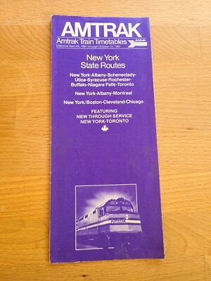 Amtrak New York State Routes Timetable Apr 26th - Oct 24th 1981 | eBay