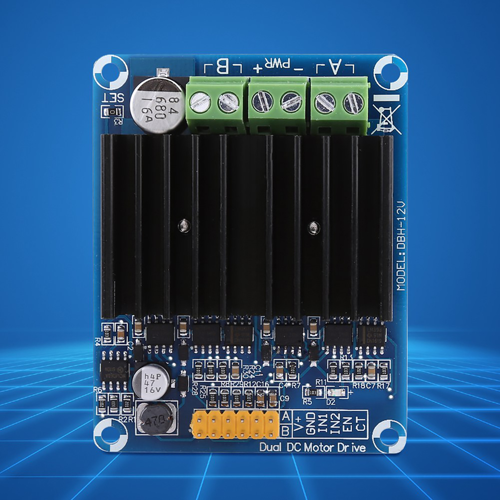 1pcs DBH-12V DC5-12V 0A-30A Dual-channel Hbridge Motor Driver Board ...