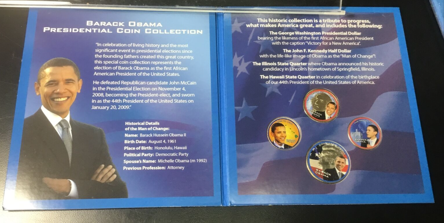 Barack Obama Presidential 4-Coin Collection "THE OBAMA CHANGE ...