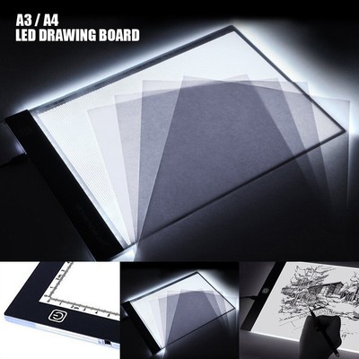 A3/A4 LED Drawing Copy Board Tracing Light Box Ultra-thin Pad Diamond ...