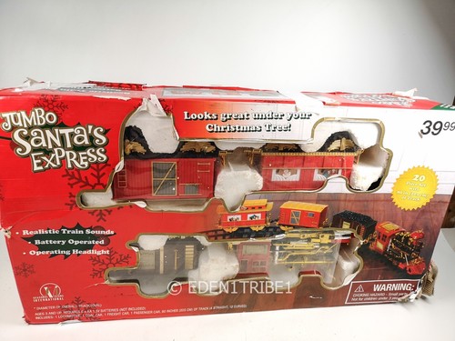 SANTA’s JUMBO EXPRESS TRAIN SET Battery Operated Christmas LARGE SCALE ...