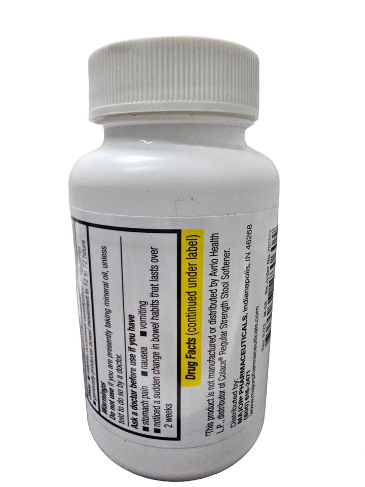 Major Docusate Sodium (Laxative) 100mg Softgels 100ct | eBay