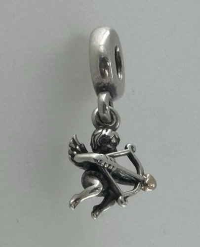 Pandora Gold Two Tone Cupid Bow Arrow Heart Dangle Charm 791251 | eBay ...
