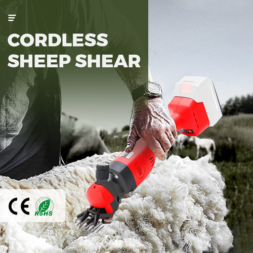 Cordless Electric Sheep Shears Wool Clipper Kit Livestock Hair Grooming ...