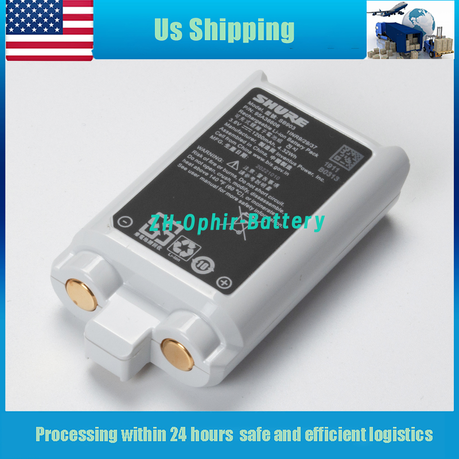 SB903 SBC903 Genuine battery For Shure Digital Wireless transmitters ...