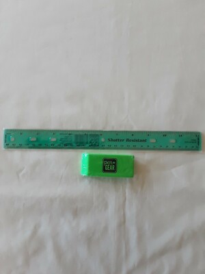 Lot X2 Pen & Gear Neon Green Eraser & Teal Shatter Resistant 12" Ruler ...