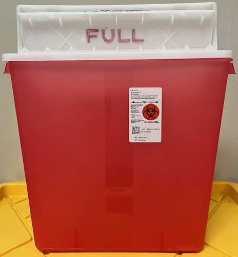 Case of 8:Covidien SharpSafety Sharps Container, Counterbalance Lid ...