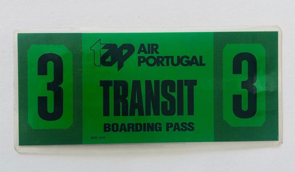 Vintage Plastic Transit Boarding Pass TAP Air Portugal - Portuguese ...