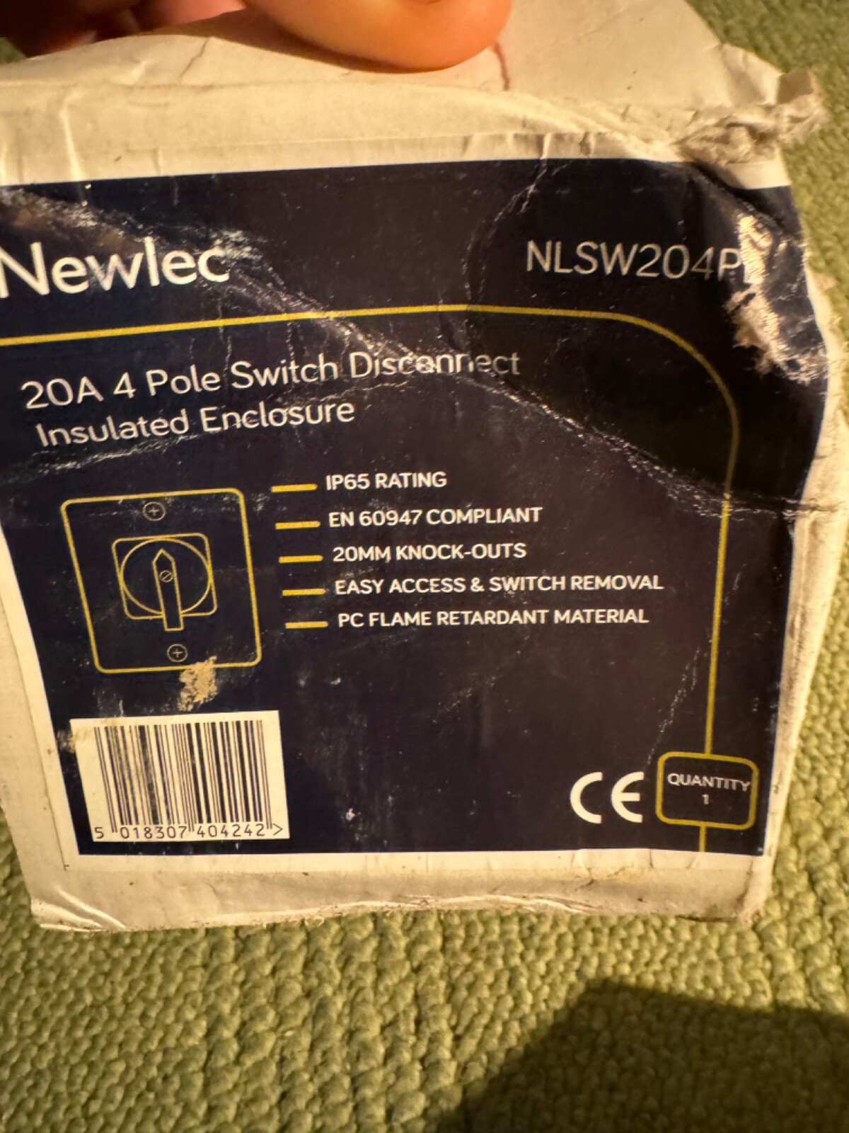 Newlec 20a 4 Pole Rotary Isolator Switch Enclosed Ip65 Rating NLSW204PE ...