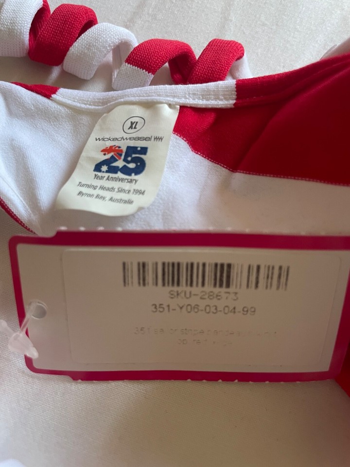 Wicked Weasel Rare & Discontinued Bandeau Micro Thong Bikini -Sailor ...