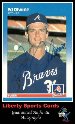 1987 Fleer Ed Olwine #524 Authentic Autographed Card Atlanta Braves | eBay