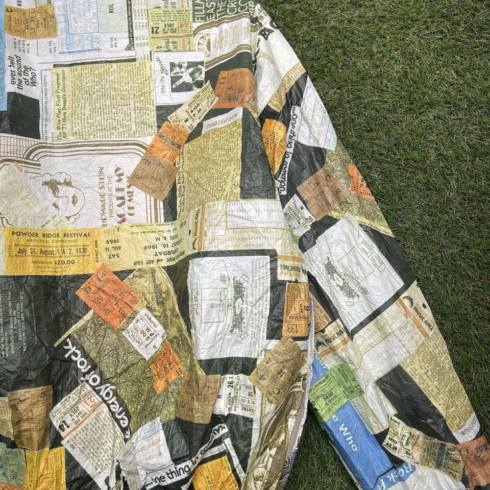 Vintage Concert Tickets Tyvek Jacket Mens XL Hendrix Rolling Stones ...
