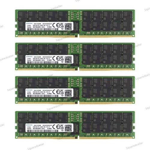 Samsung (4 x 64GB) 256GB 4800MHz REG ECC RAM DDR5 RDIMM PC5-4800B 2Rx4 ...