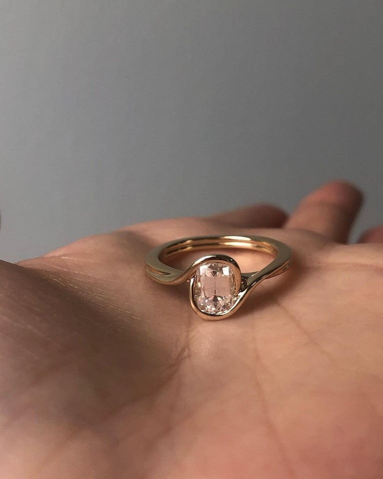 1.41CT Cushion Cut Moissanite Bezel Set 925 Sterling Silver Birthday Gift Ring | eBay