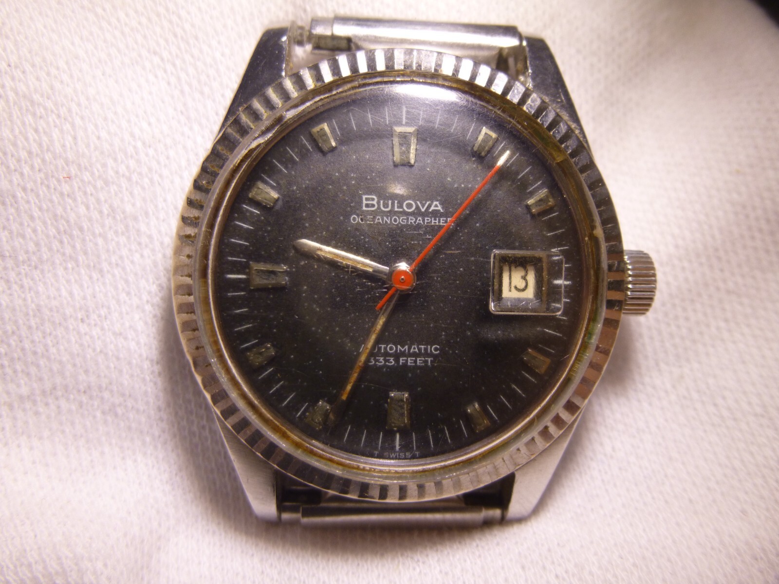 Bulova Oceanographer Automatic 333 Feet 10k Gold Bezel Ring Men's watch ...