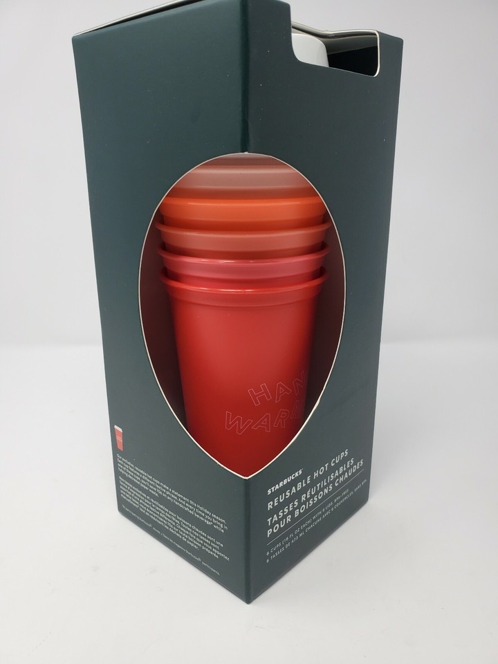 Starbucks Christmas Holiday Reusable Hot Cups 6 Cups 16 oz | eBay