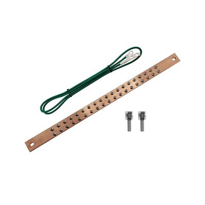 19 Inch Bus Bar Kit with 4 foot Grounding Cable UL Listed for Data Rack ...