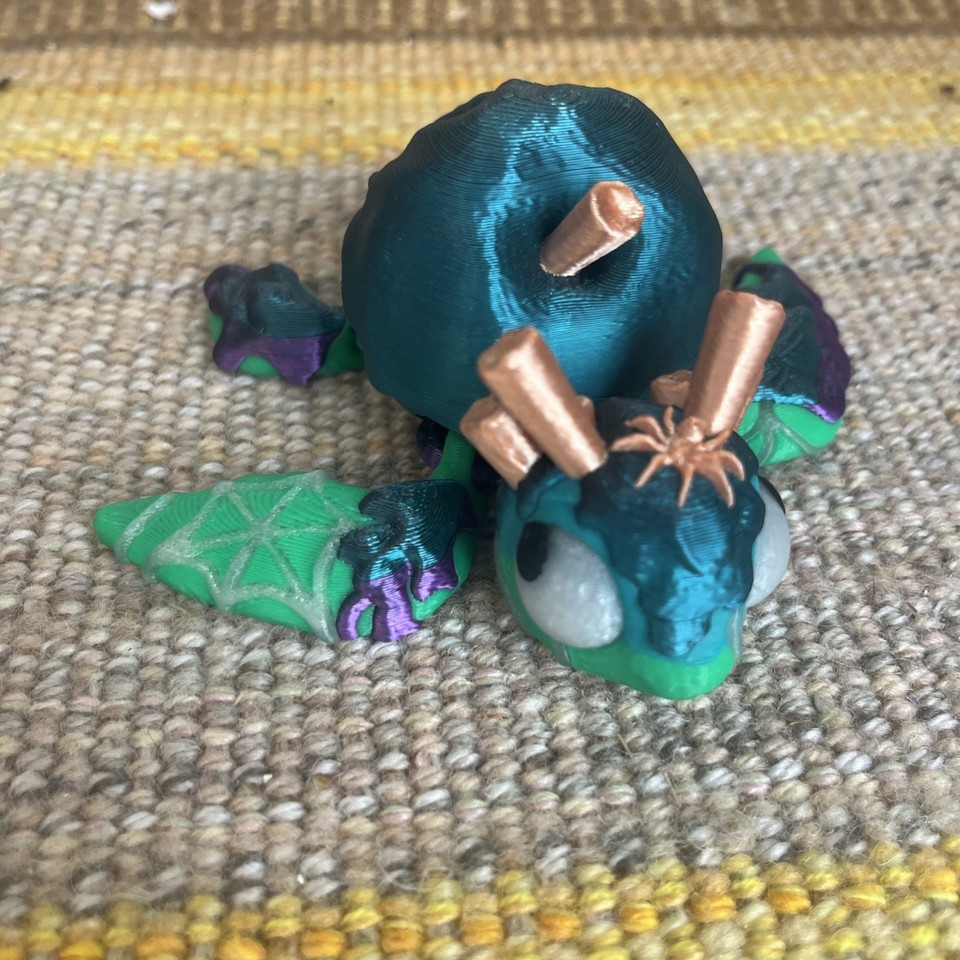 Poison Apple Turtle 3D Printed Articulated Fidget Toy 2.5" Halloween ...
