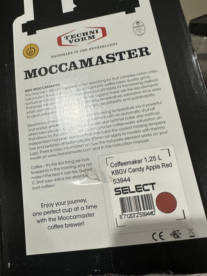 Moccamaster 53944 KBGV Select 10-Cup Coffee Maker candy apple red 40 ...