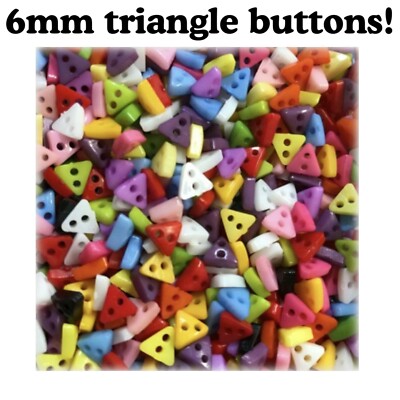 50 or 100 6mm Triangle buttons GROUP B 2 hole doll 6mm triangle GROUP B ...