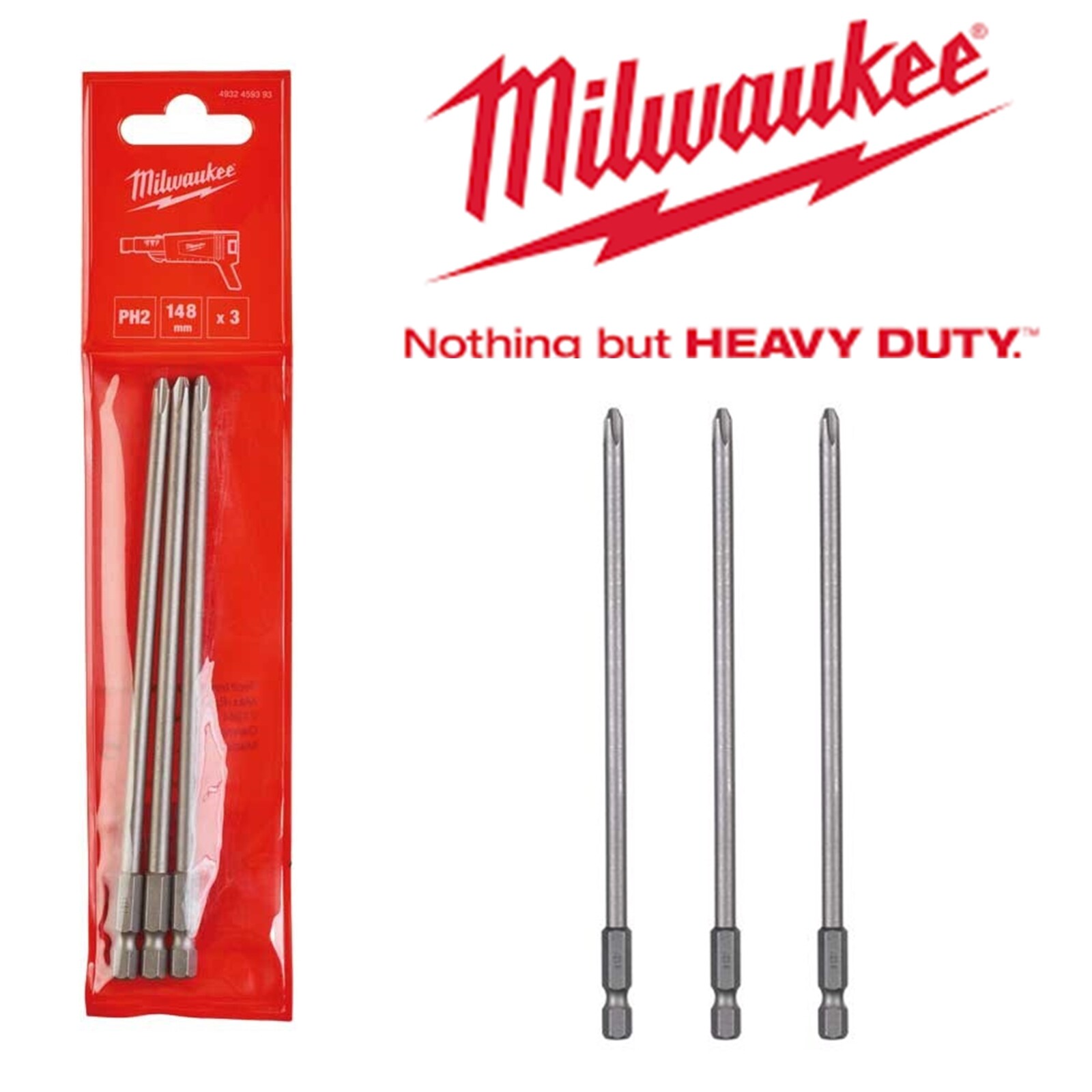 Milwaukee Bit Ph2 148 mm Screwdriver for M18 Fsg Set of 3 4932459393 | eBay