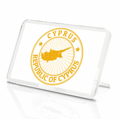 Beautiful Republic Of Cyprus Classic Fridge Magnet - Yellow Vinyl Map ...