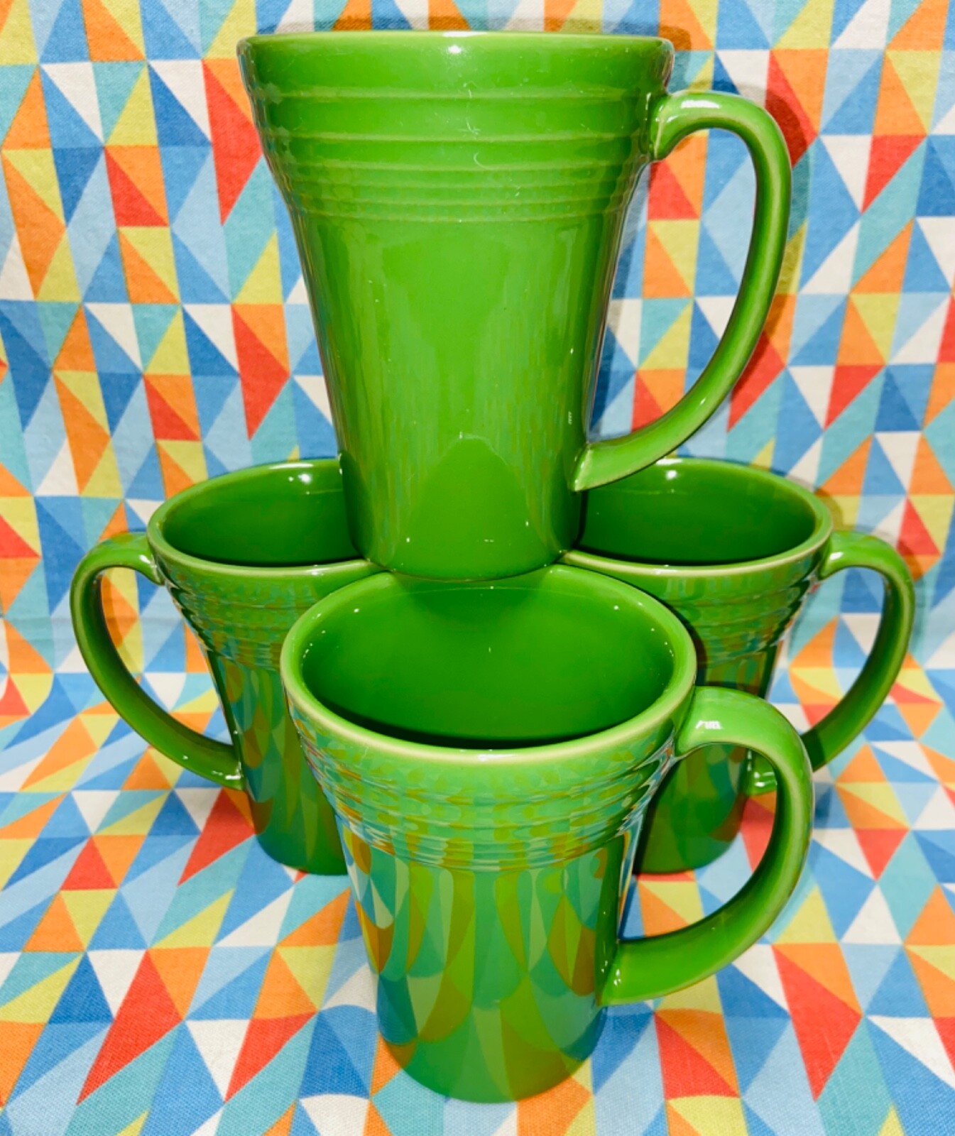 NEW set of 4 FIESTA bistro LATTE MUG 18 oz SHAMROCK GREEN FIESTAWARE ...