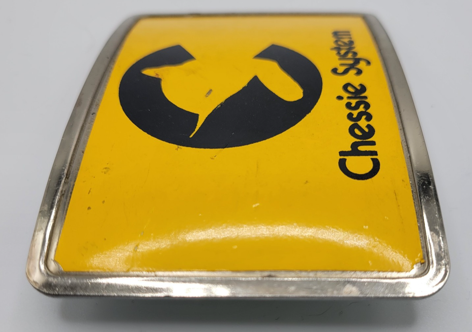 Vintage Chessie System Belt Buckle Yellow/Black Enameled Silver Tone | eBay