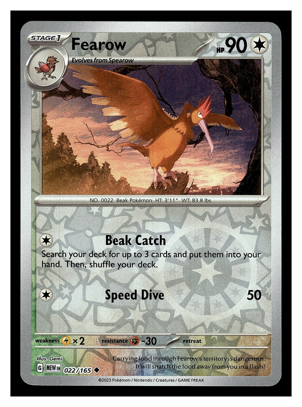 Pokemon Fearow 022/165 Scarlet & Violet 151 Reverse Holo | eBay