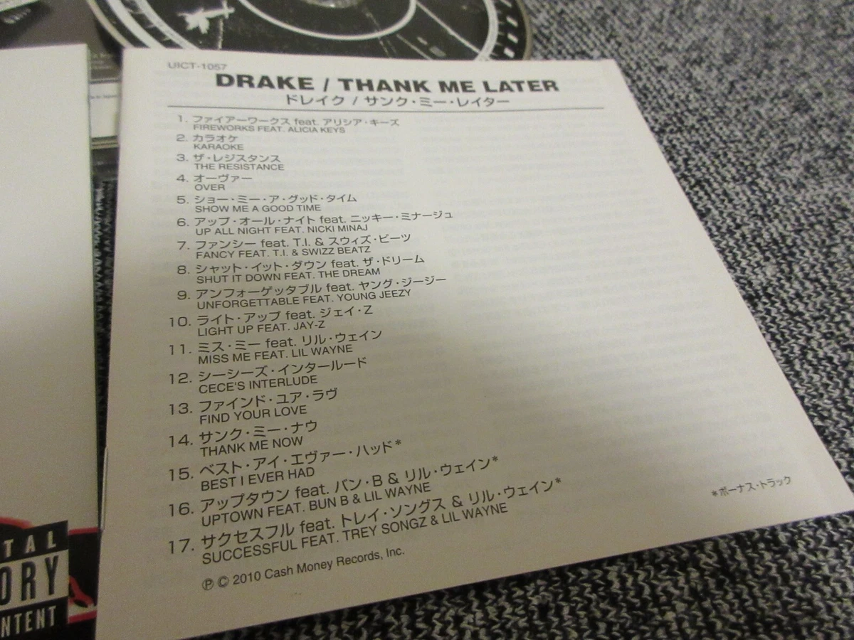 Drake Thank Me Later Tracklist