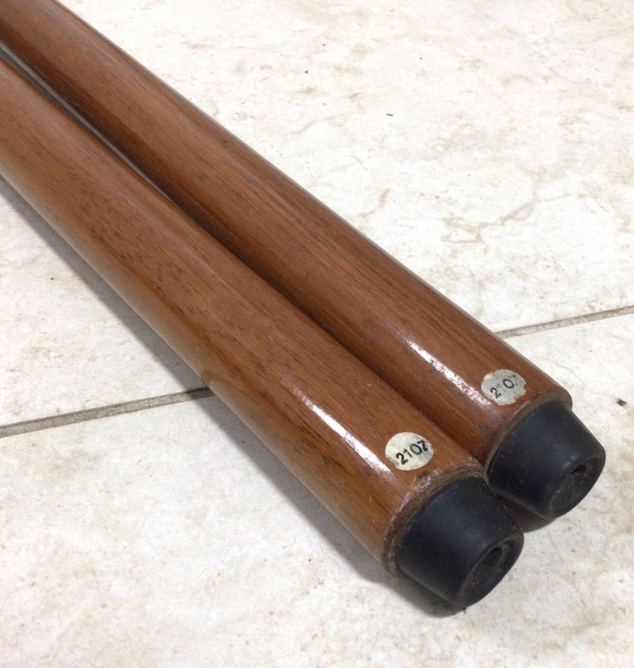 Vintage Wooden One Piece Pool Cue Stick Pair Of 2 (21 Oz) | eBay