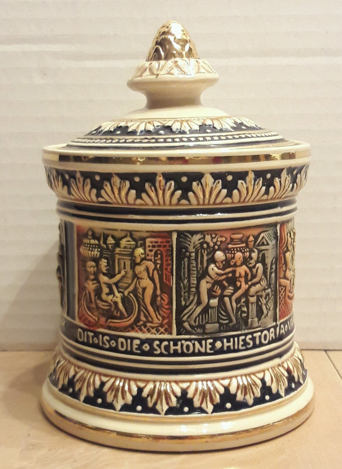 Vintage Marzi & Remy Majolica Ironstone Humidor Tobacco Jar Germany | eBay