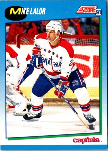 1991 Score Canadian English Mike Lalor #469 Washington Capitals Hockey ...