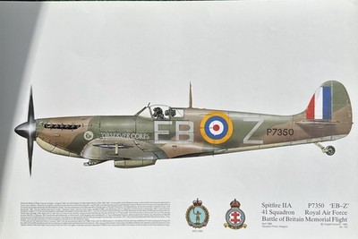 Squadron Print Spitfire IIA P7350 ‘EB-Z’ RAF 41 Squadron- RAF BBMF ...