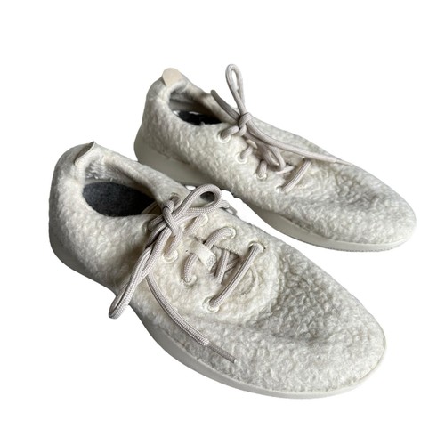 ALLBIRDS White Sherpa Fleece Wool Runners Fluffs Women's Size 9 Running ...